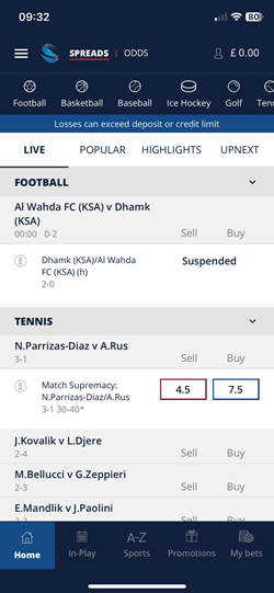 Website Changes Mobile | Sporting Index