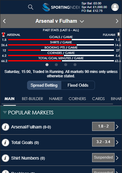Website Changes Mobile | Sporting Index